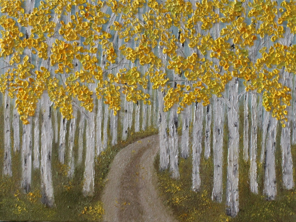 Aspen Birch Tree Custom Oil Impasto Painting, Birch Tree Landscapes ...