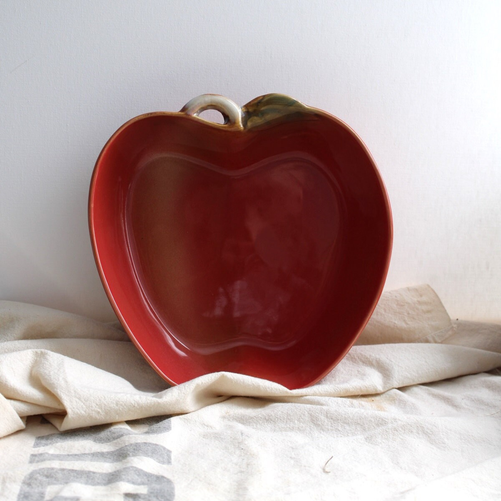 Vintage Large Apple Ceramic Bowl/ Apple Bowl/ Farmhouse Decor/ Apple K ...