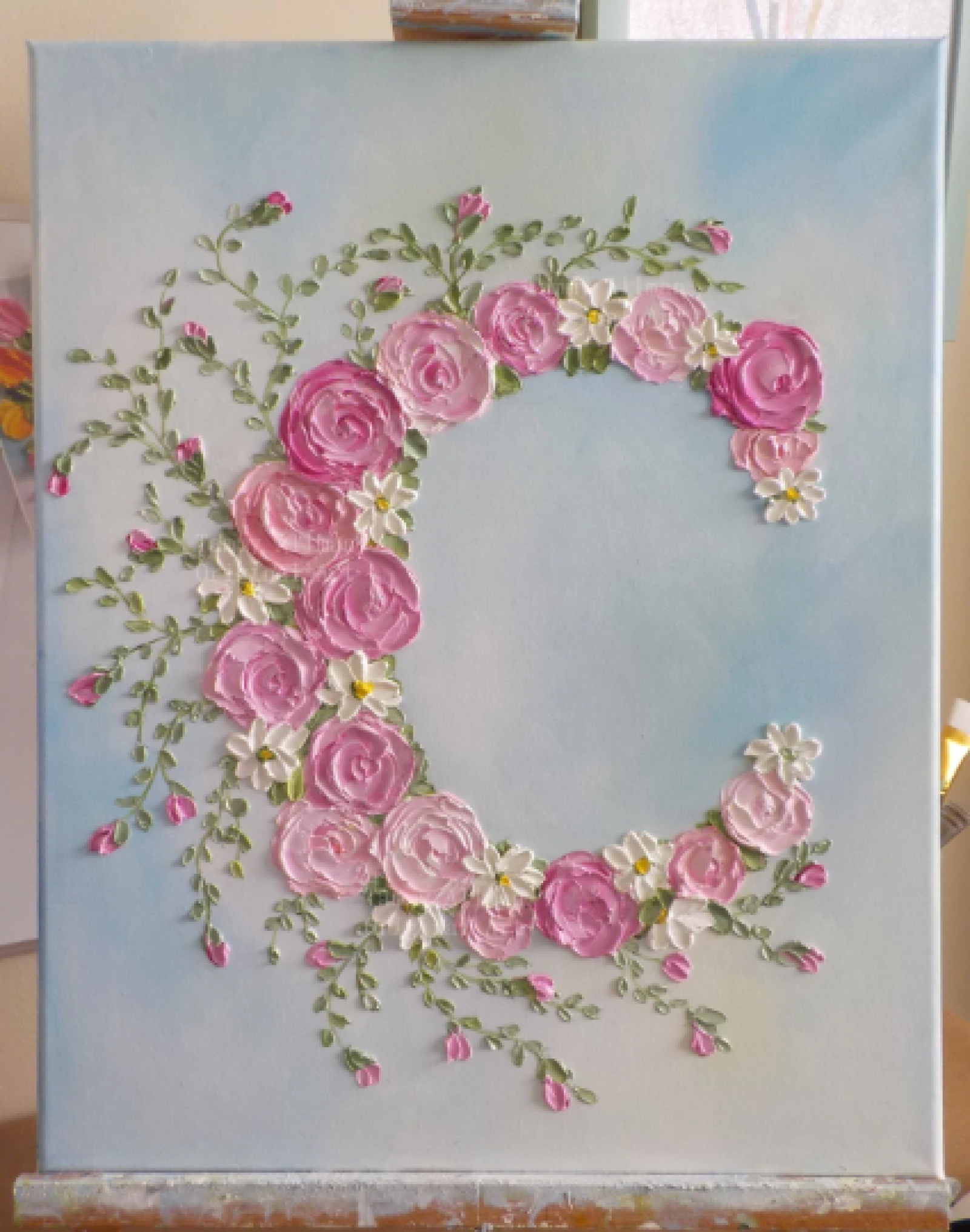 Nursery Initial Impasto Painting, Baby Name Letter Painting, | Kenzie's ...